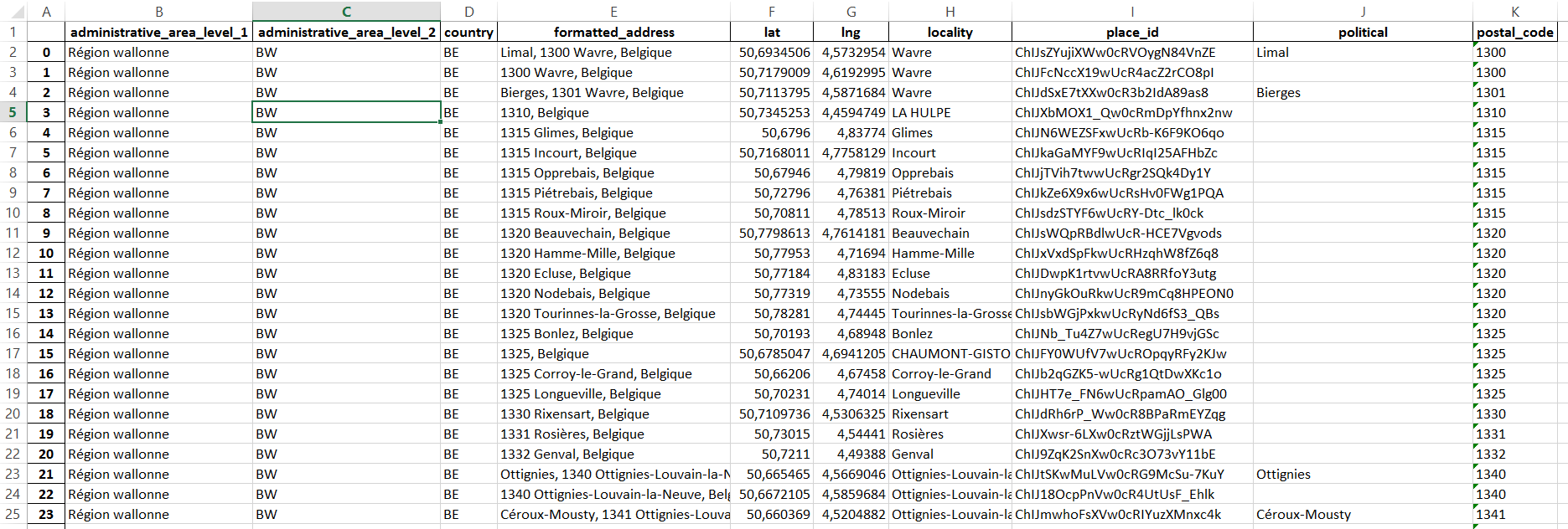 Geocode any data with googlemaps api · Geocode any data with googlemaps api